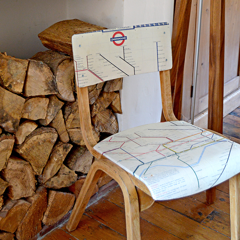 How to Make Personalised Map Chairs - Pillar Box Blue