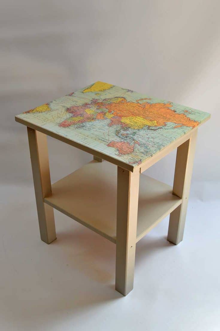 How to Make a Map Table an IKEA Hack - Pillar Box Blue