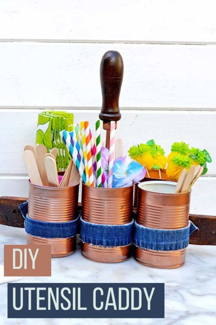 How To Make A Stylish DIY Craft and Utensil Caddy - Pillar Box Blue