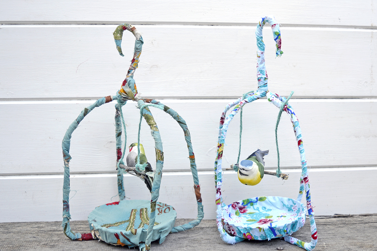 DIY Gorgeous Scrap Fabric Birdcage - For Spring Decor - Pillar Box Blue