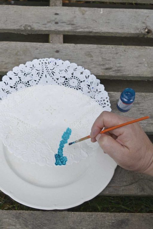 How to Paint on Plates and Make it Permanent (with Doilies) - Pillar ...