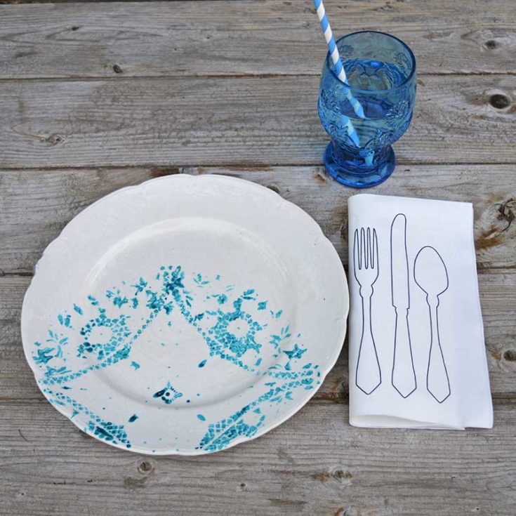 How to Paint on Plates and Make it Permanent (with Doilies) - Pillar ...