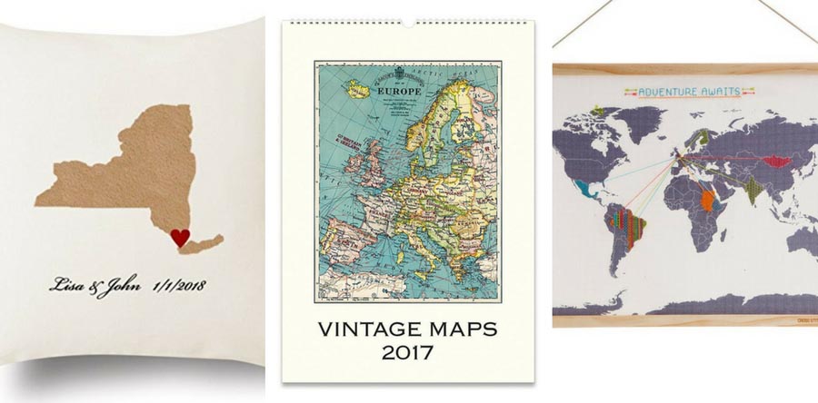 Map themed gift guide for the map lover - Pillar Box Blue