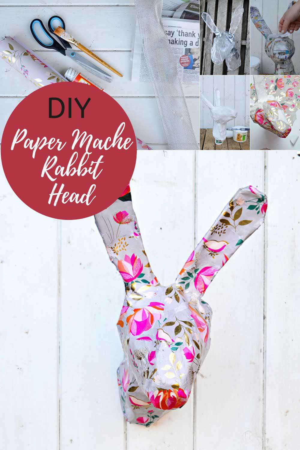 How To Make An Anthropologie Paper Mache Rabbit Head - Pillar Box Blue