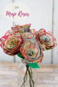 How to Make Beautiful Paper Map Roses The Easy Way - Pillar Box Blue