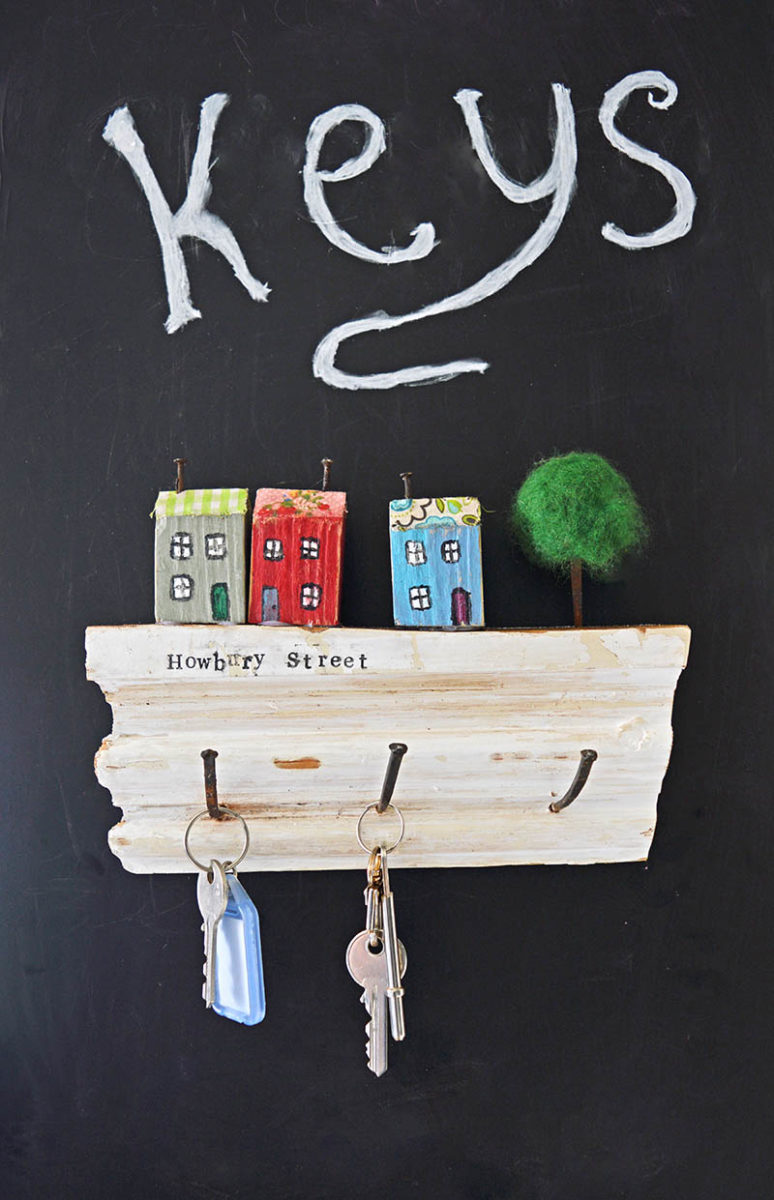 How To Make a Fun Wall Key Holder From Junk - Pillar Box Blue