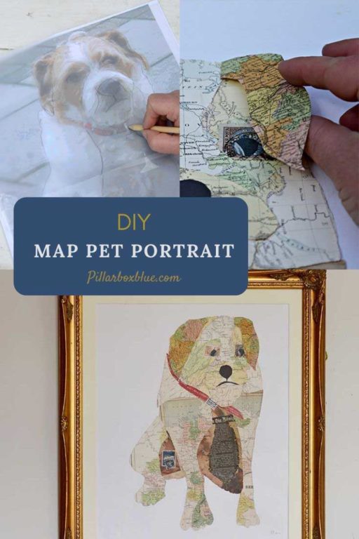 Map Art How to Make a Unique Pet Portrait - Pillar Box Blue