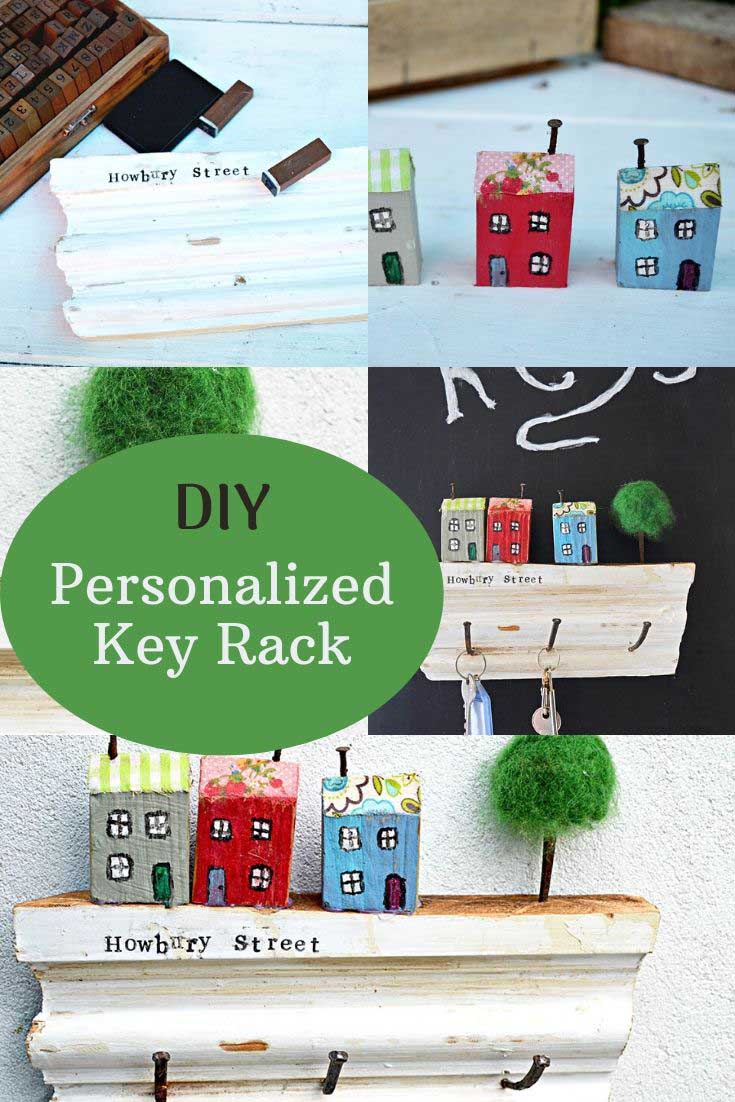How To Make a Fun Wall Key Holder From Junk - Pillar Box Blue