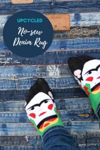 How To Make A Cool Denim Rug Without Sewing - Pillar Box Blue