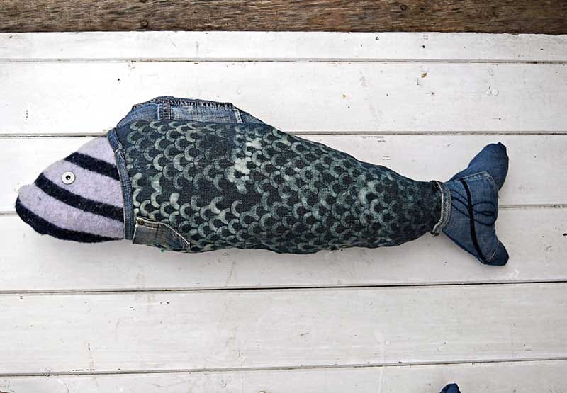 How To Make A Fun Repurposed Denim Fish Pillow - Pillar Box Blue