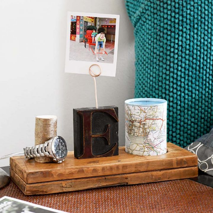 A Unique Nightstand Caddy, A DIY Fathers Day Gift - Pillar Box Blue
