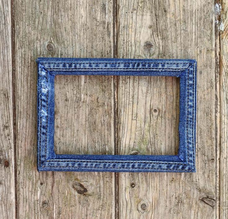 How To Make A Denim Photo Frame Out Of Old Jeans - Pillar Box Blue