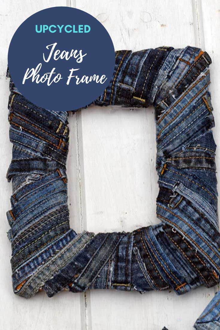 How To Make A Denim Photo Frame Out Of Old Jeans - Pillar Box Blue