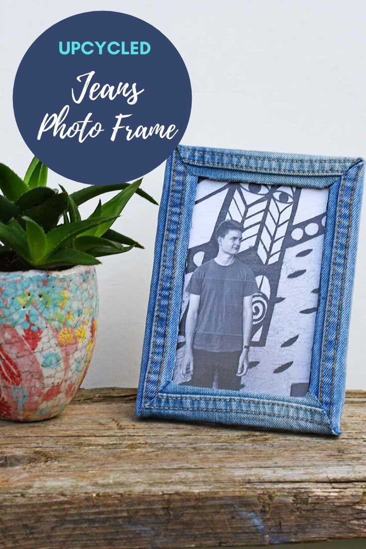 How To Make A Denim Photo Frame Out Of Old Jeans - Pillar Box Blue