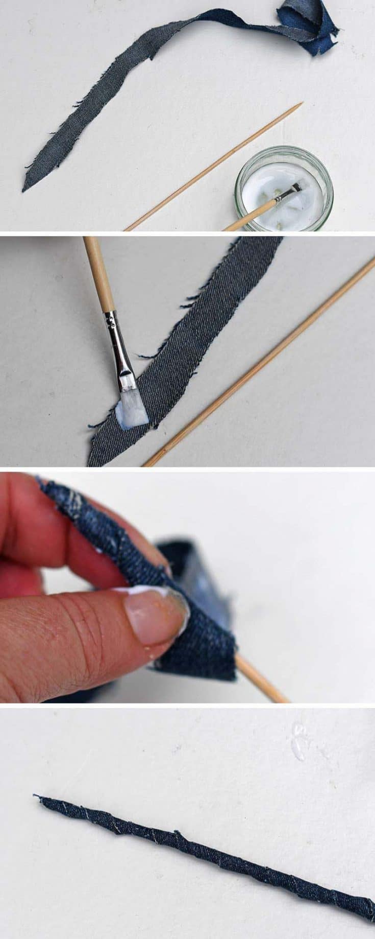 How To Make A Pretty Upcycled Denim Flowers Bouquet - Pillar Box Blue