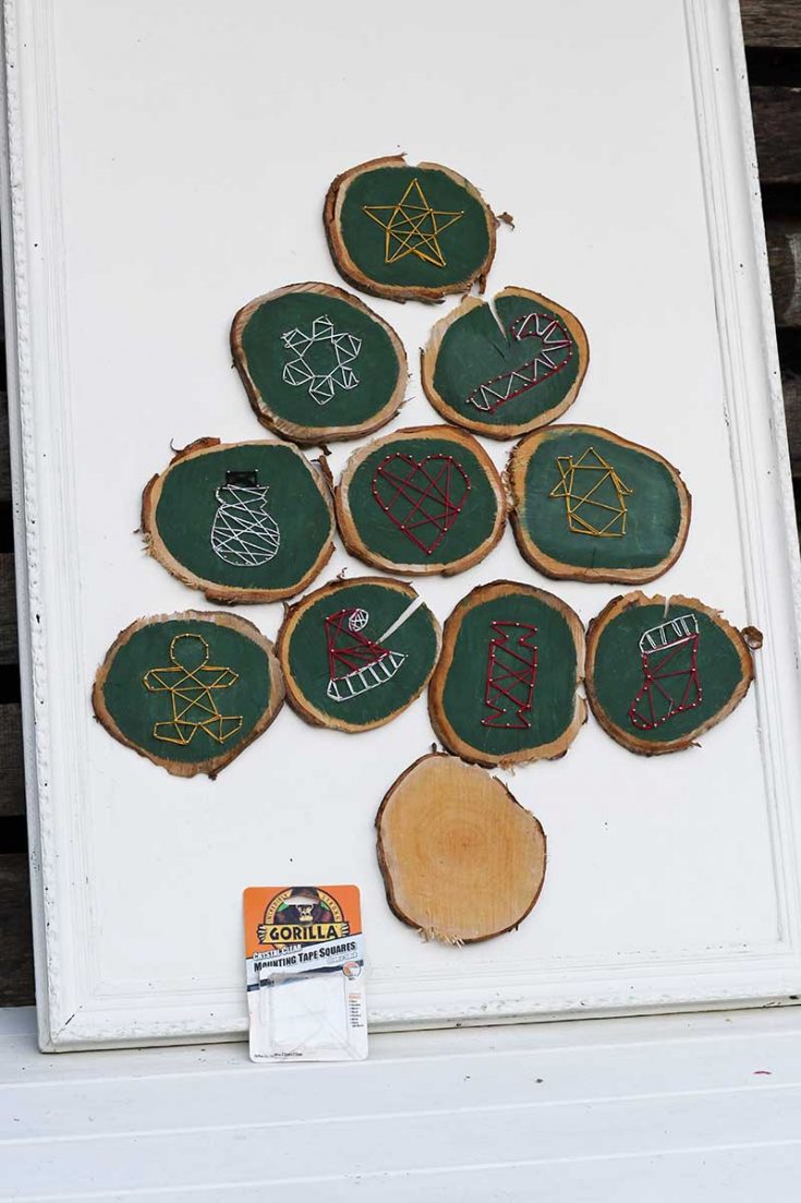 How To Make A Fun Wood Slice Christmas Tree - Pillar Box Blue