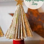 How To Make DIY Paper Christmas Trees With Maps - Pillar Box Blue
