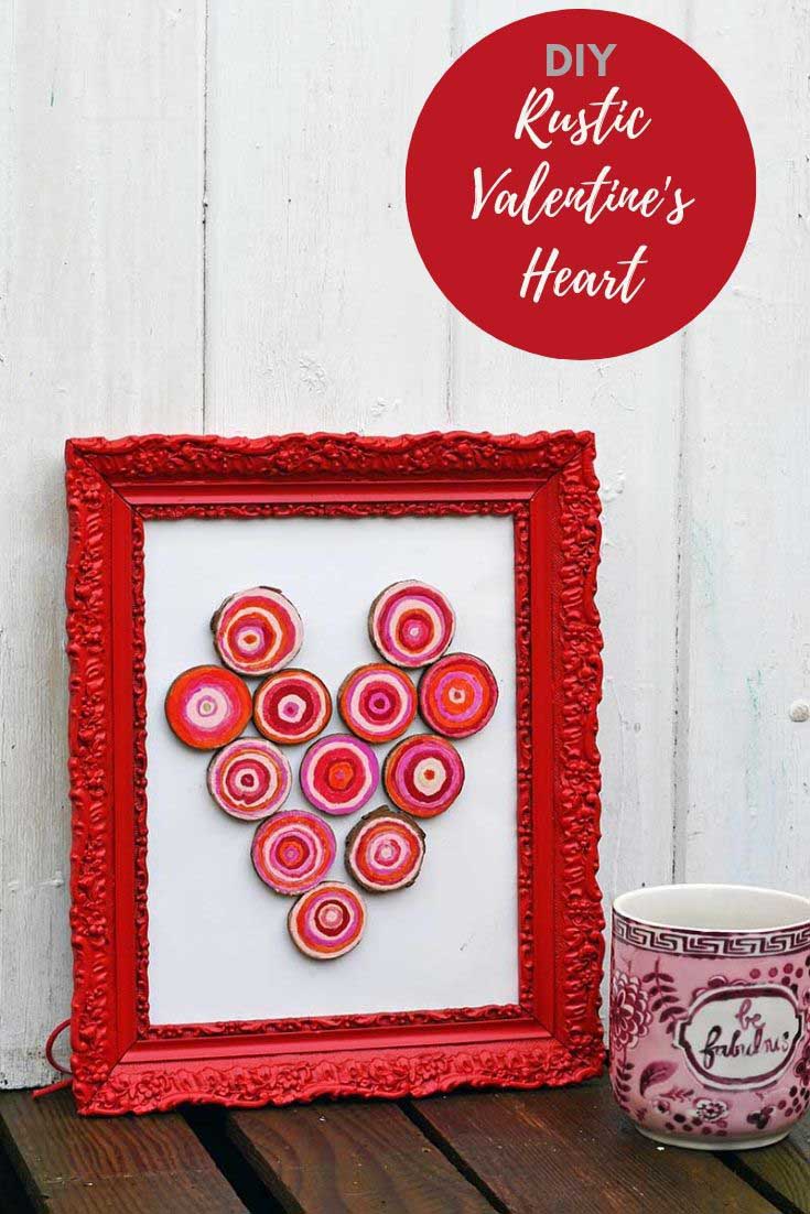 How To Make A Painted Rustic Heart Decoration With Wood Slices - Pillar ...