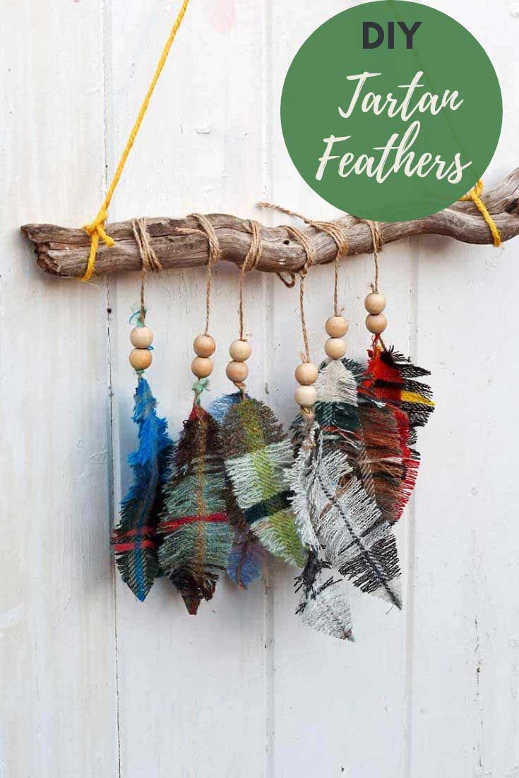 How to make DIY feathers From Upcycled Fabric Scraps - Pillar Box Blue
