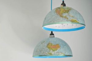43 Amazing Map Decor Ideas for Travel Enthusiasts - Pillar Box Blue