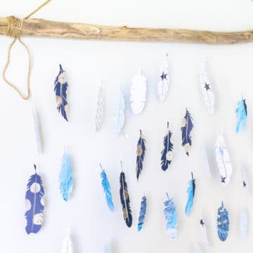 21 Feather Crafts And DIYs - You Will Want To Make - Pillar Box Blue