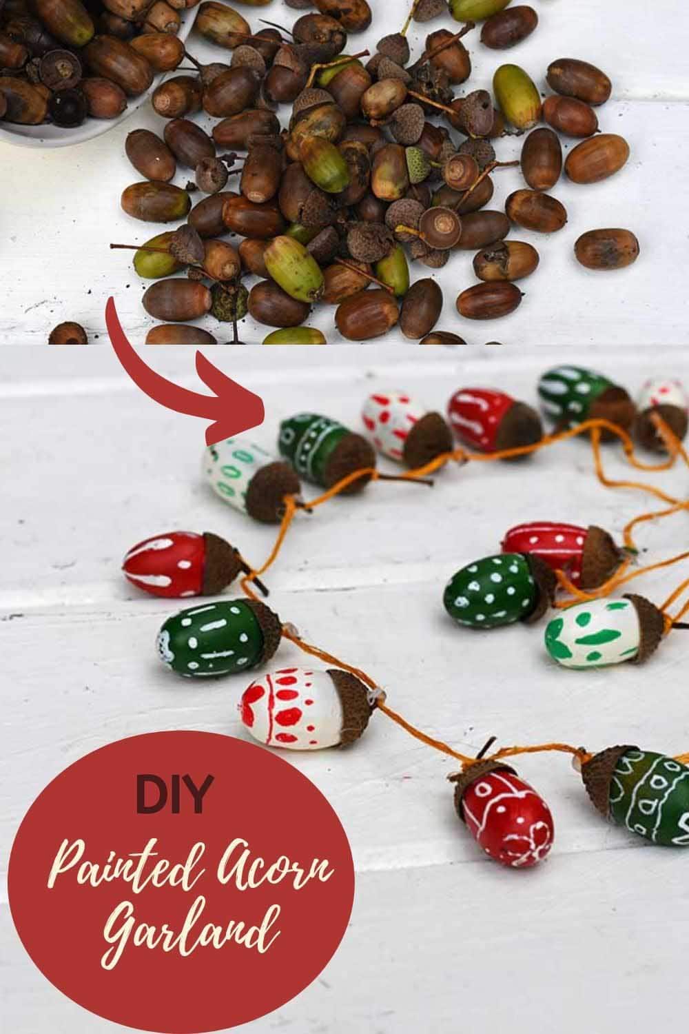 How To Make Pretty Painted Acorn Christmas Decorations - Pillar Box Blue