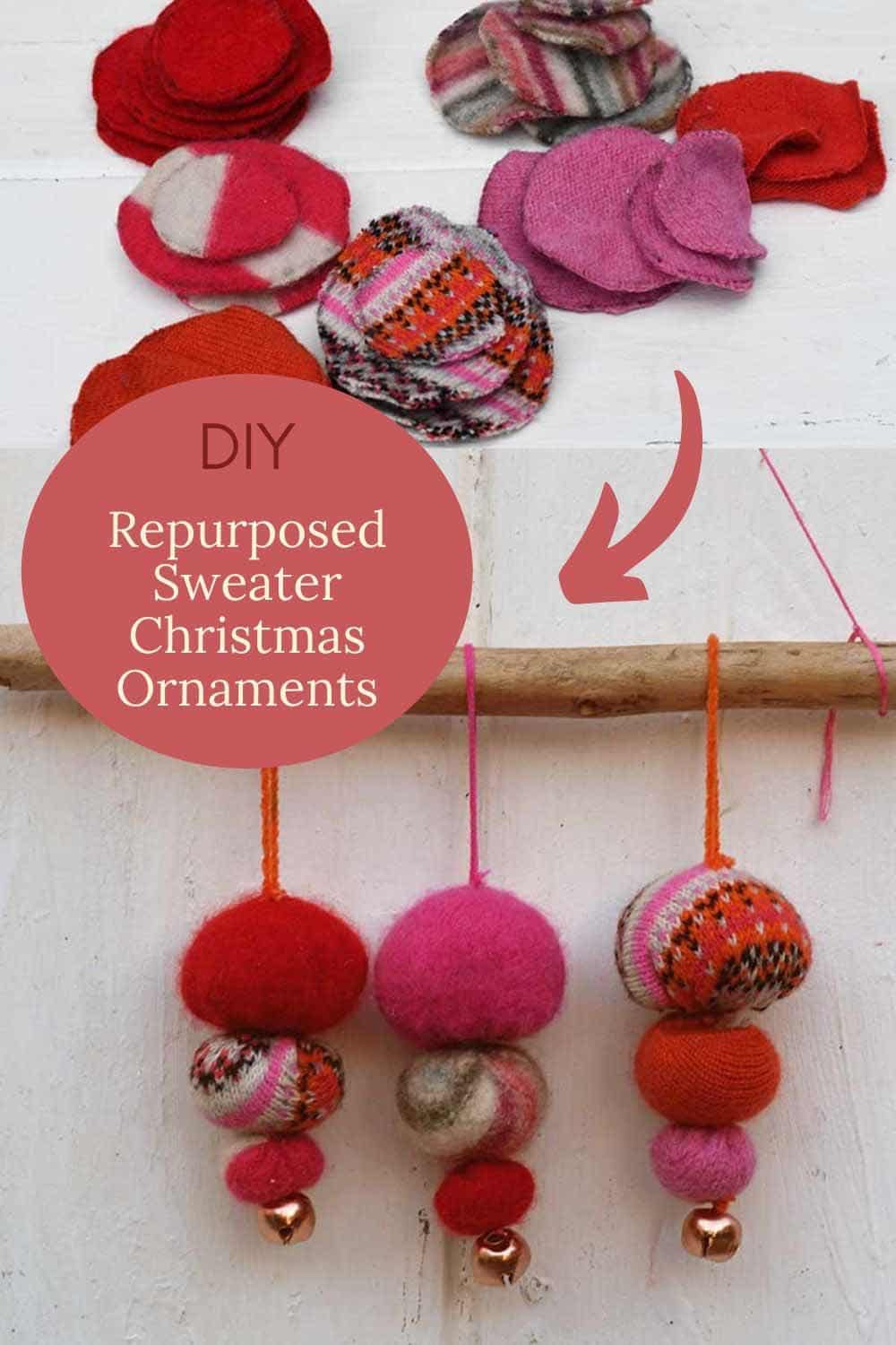 How To Make A Christmas Garland with Repurposed Sweater Balls - Pillar ...