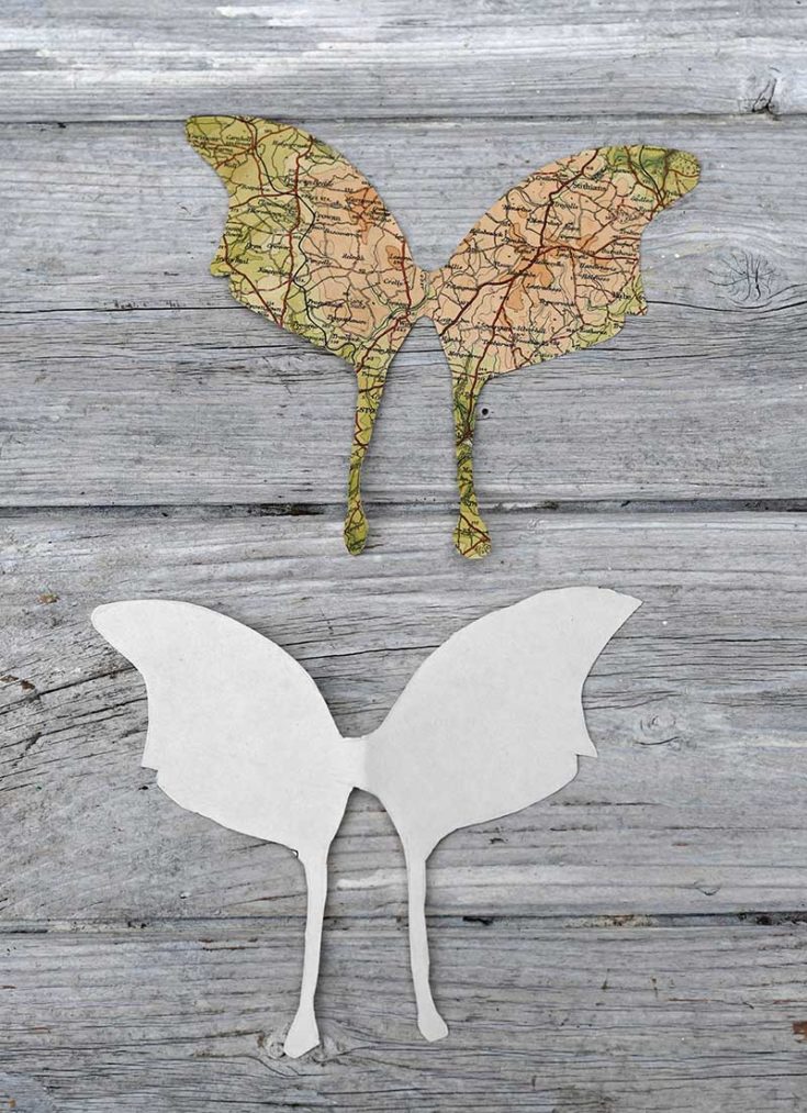 How To Make Map Paper Moths Art - Fun Faux Taxidermy - Pillar Box Blue