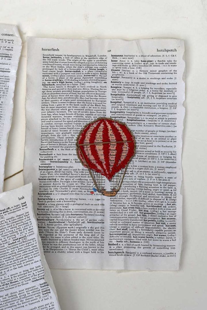 How To Embroider On Paper To Make Unique Dictionary Art - Pillar Box Blue