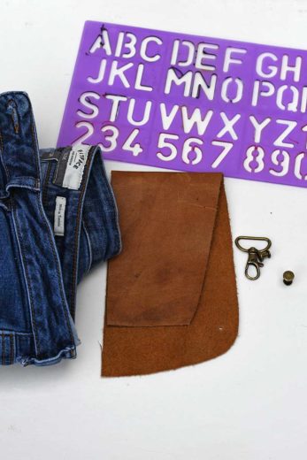 Cool DIY Fabric Key Fobs From Old Jeans Waistbands - Pillar Box Blue