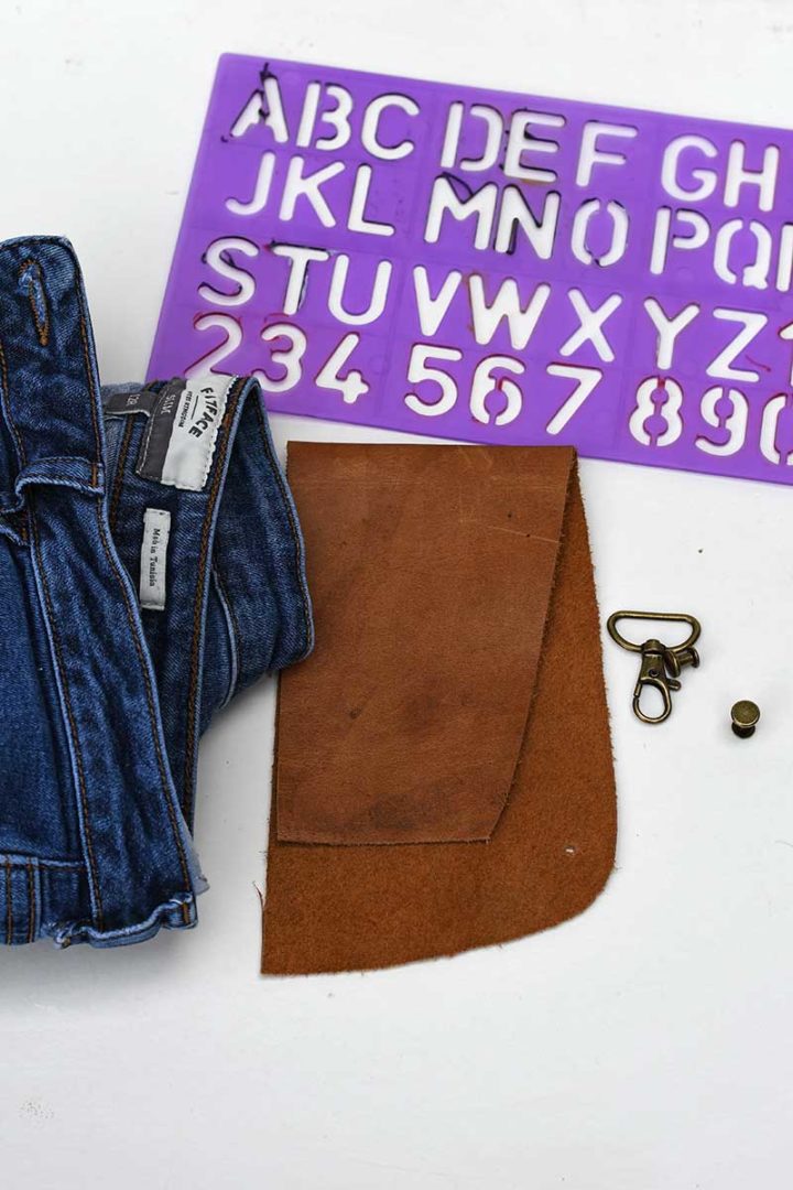 Cool DIY Fabric Key Fobs From Old Jeans Waistbands - Pillar Box Blue