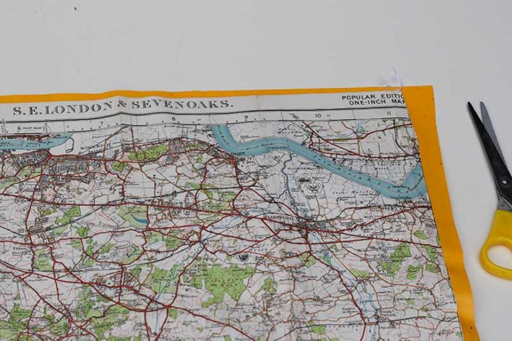 Easy DIY Paper Plant Pot Covers - With Old Maps - Pillar Box Blue