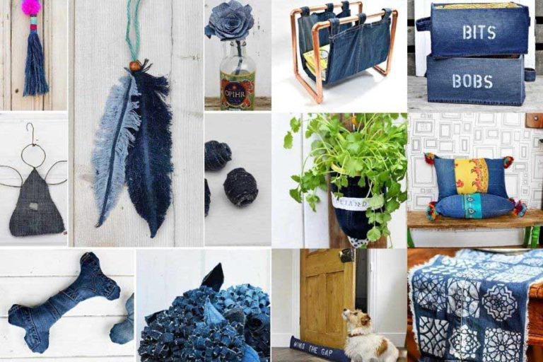 The Best Upcycled Denim Crafts and DIYs - Pillar Box Blue