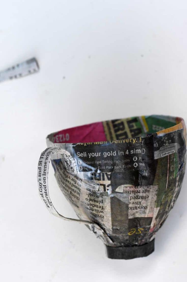 How To Make Decoupage Paper Mache Teacups - Pillar Box Blue