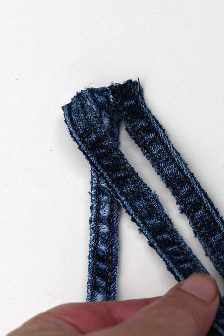 An Easy DIY Denim Bracelet From Old Jeans - Pillar Box Blue
