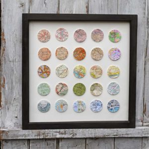 DIY Map Art With Repurposed Road Maps - Pillar Box Blue