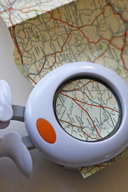 DIY Map Art With Repurposed Road Maps - Pillar Box Blue