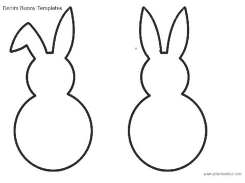 DIY Denim Bunny Craft with Free Bunny Templates - Pillar Box Blue