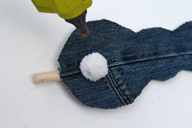 DIY Denim Bunny Decoration From Jeans Scraps - Pillar Box Blue