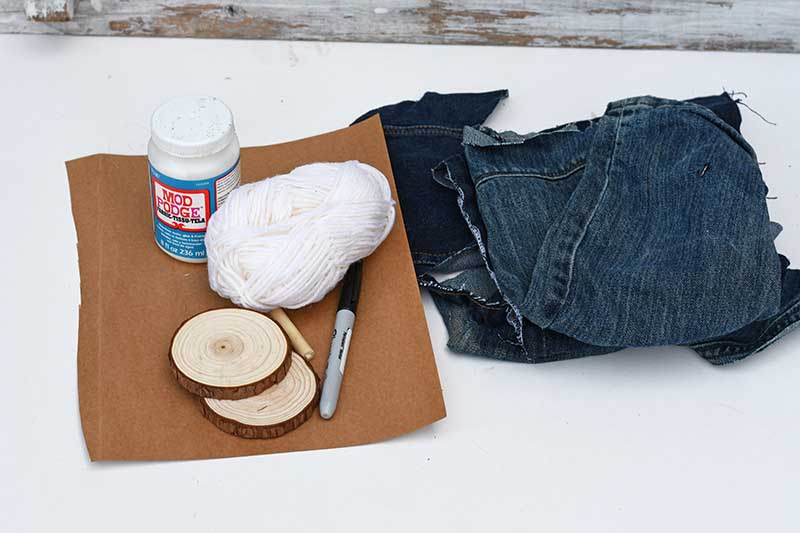 DIY Denim Bunny Decoration From Jeans Scraps - Pillar Box Blue