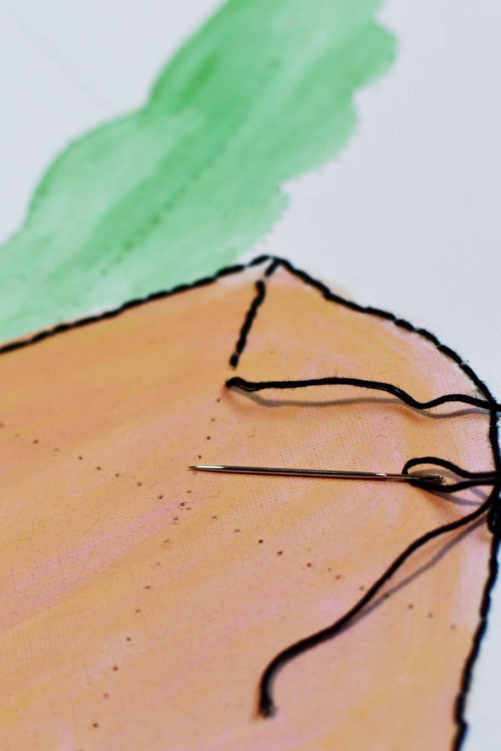 How to Make Embroidery On Canvas Wall Art - Pillar Box Blue