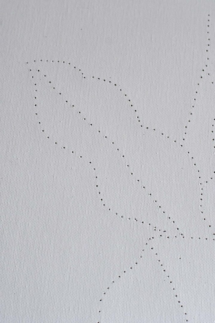 How to Make Embroidery On Canvas Wall Art - Pillar Box Blue