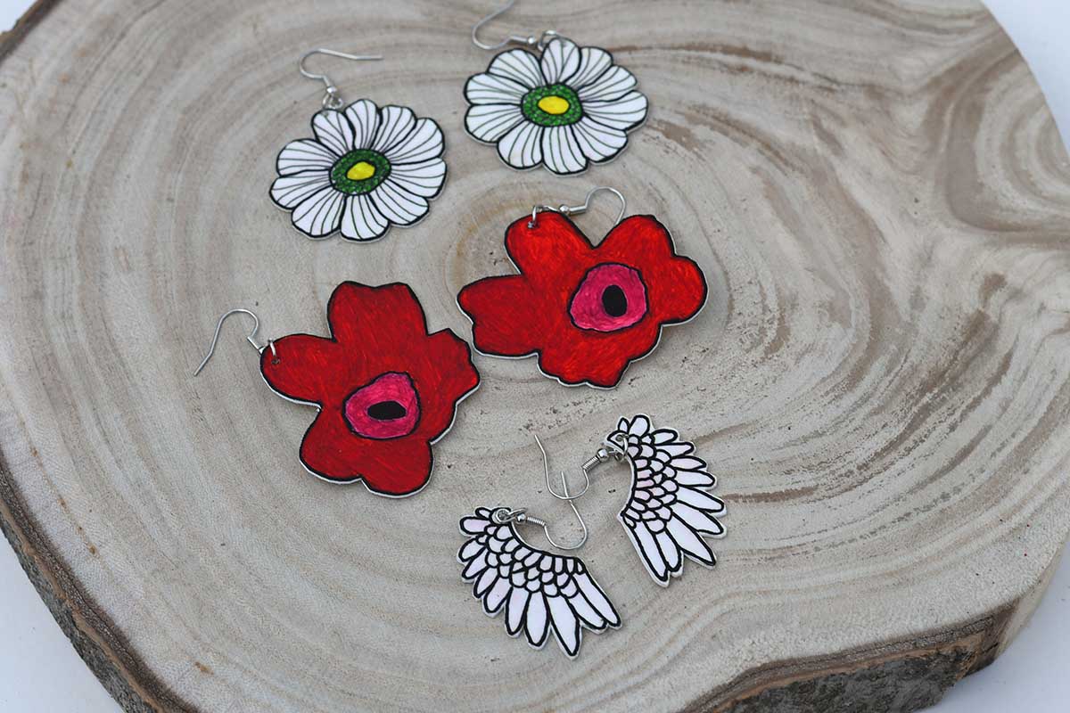 How To Make Shrinky Dink Earrings - A Fun Craft For All - Pillar Box Blue