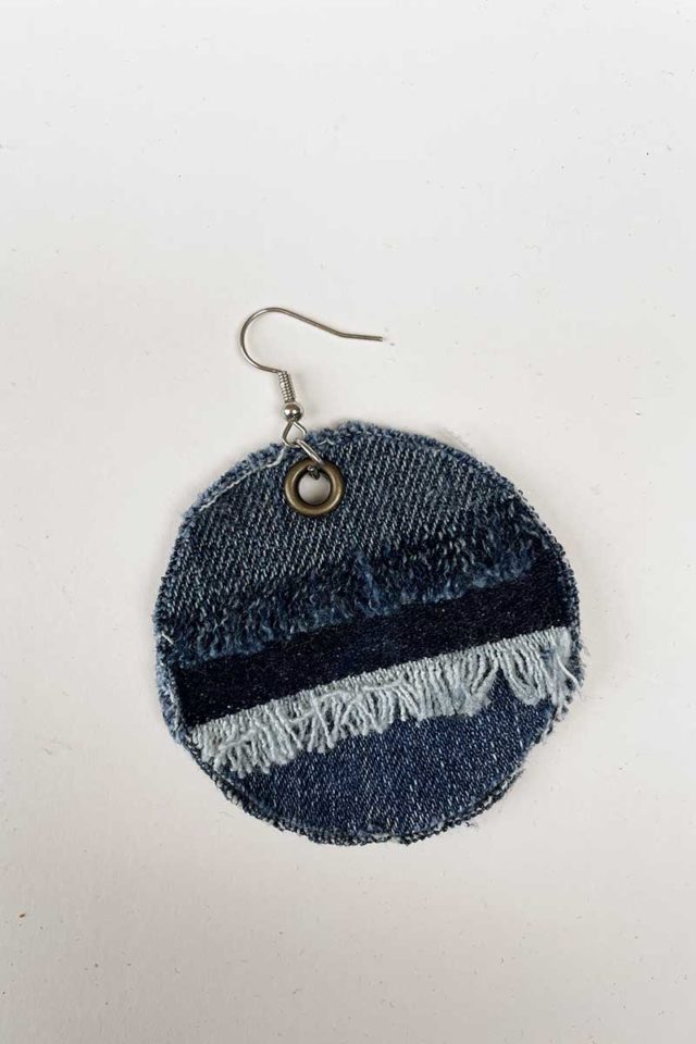 Boho DIY Denim Earrings - An Easy Jewellery Craft - Pillar Box Blue