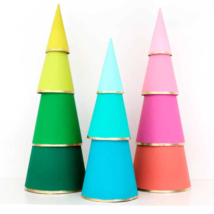 DIY Cone Christmas Trees: Simple, Elegant Tabletop Decor - Pillar Box Blue