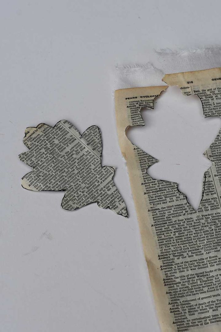 Easy Paper Leaf Embroidery - A Unique Fall Decoration - Pillar Box Blue