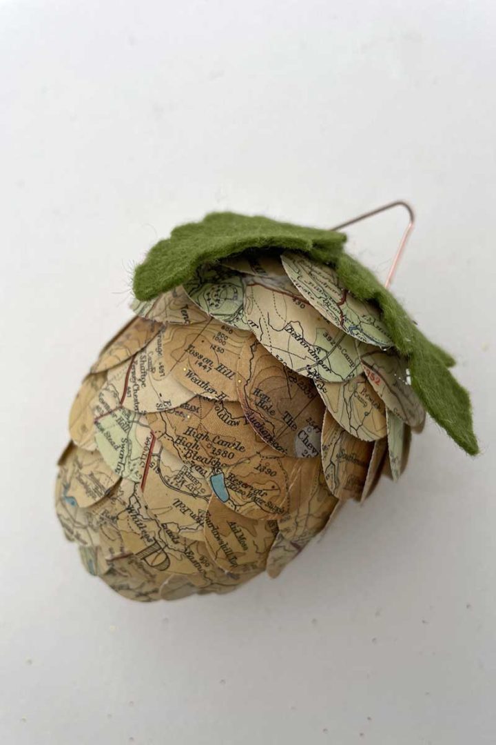 How To Make Paper Pine Cone Ornaments The Easy Way - Pillar Box Blue