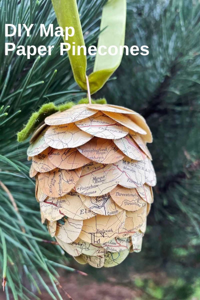 How To Make Paper Pine Cone Ornaments The Easy Way - Pillar Box Blue