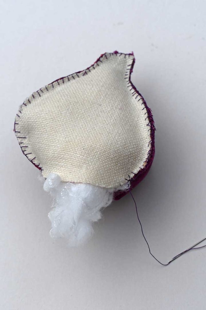 How To Make A Glamourous Fabric Fig Ornament For The Tree - Pillar Box Blue