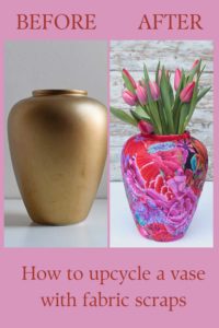 How To Make A Beautiful Decoupage Vase With Fabric - Pillar Box Blue
